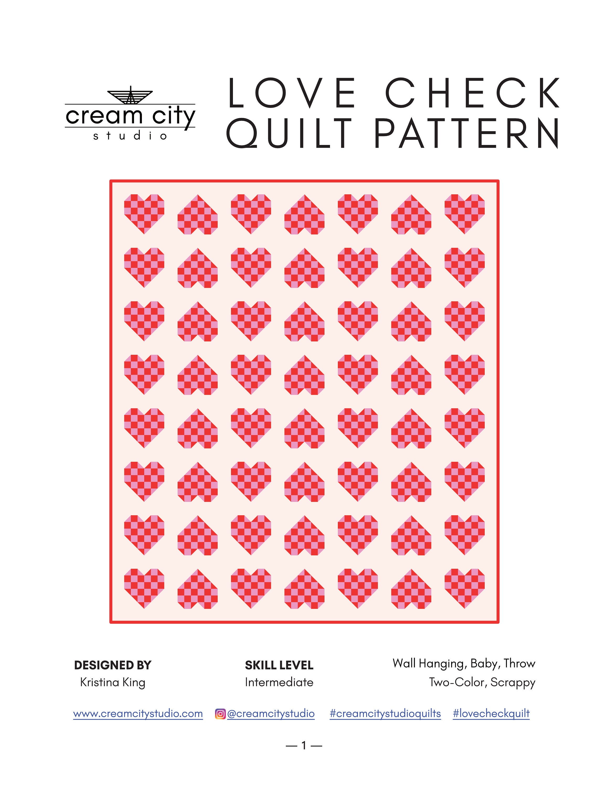 Love Check Quilt Pattern - PDF Download - Etsy