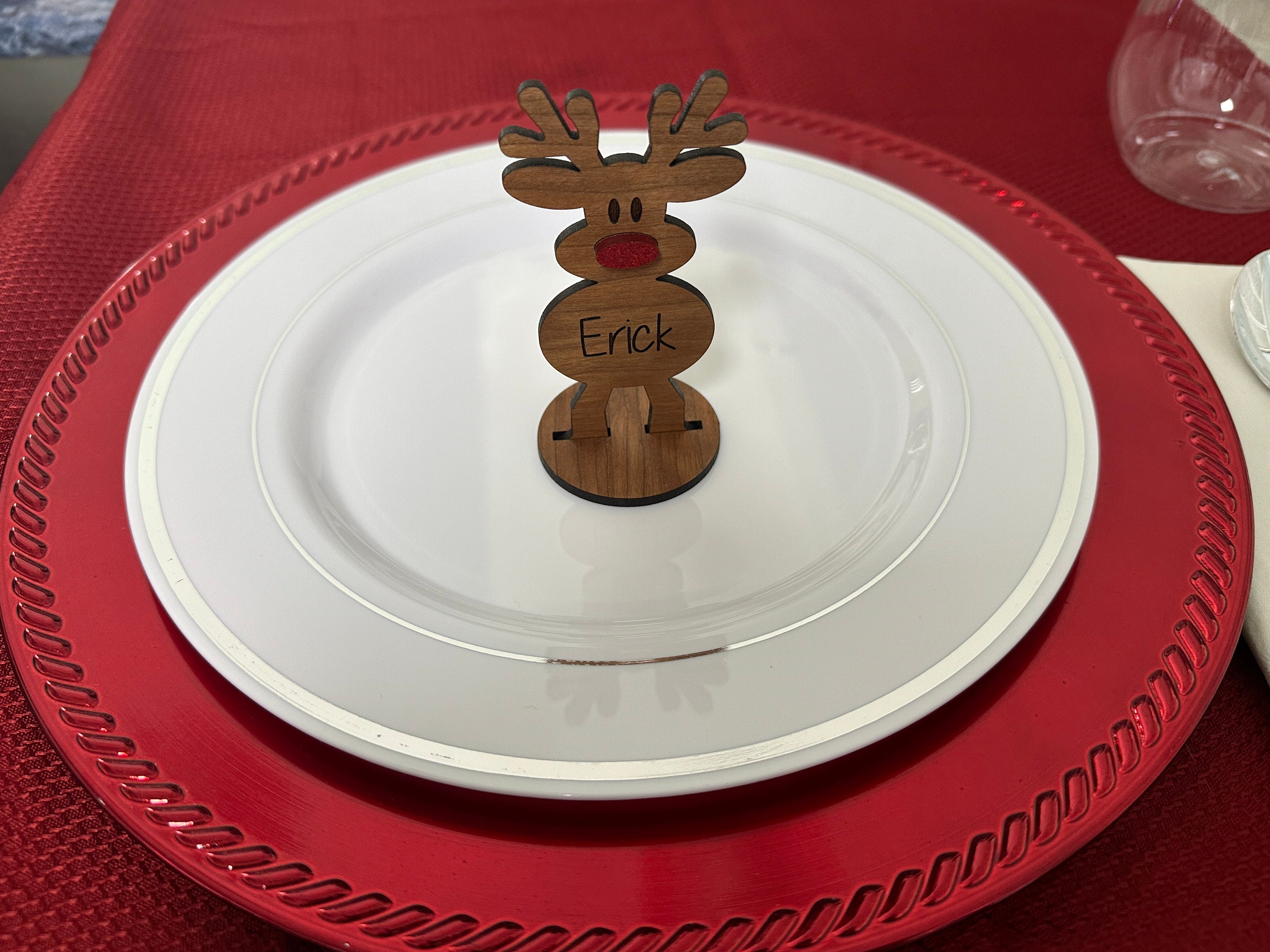 Personalized Reindeer Place Card - Etsy