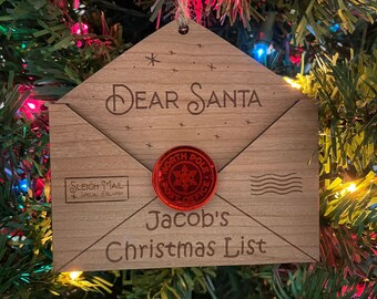 Letter to Santa Ornament 3D Christmas Ornament Childrens Letter to ...