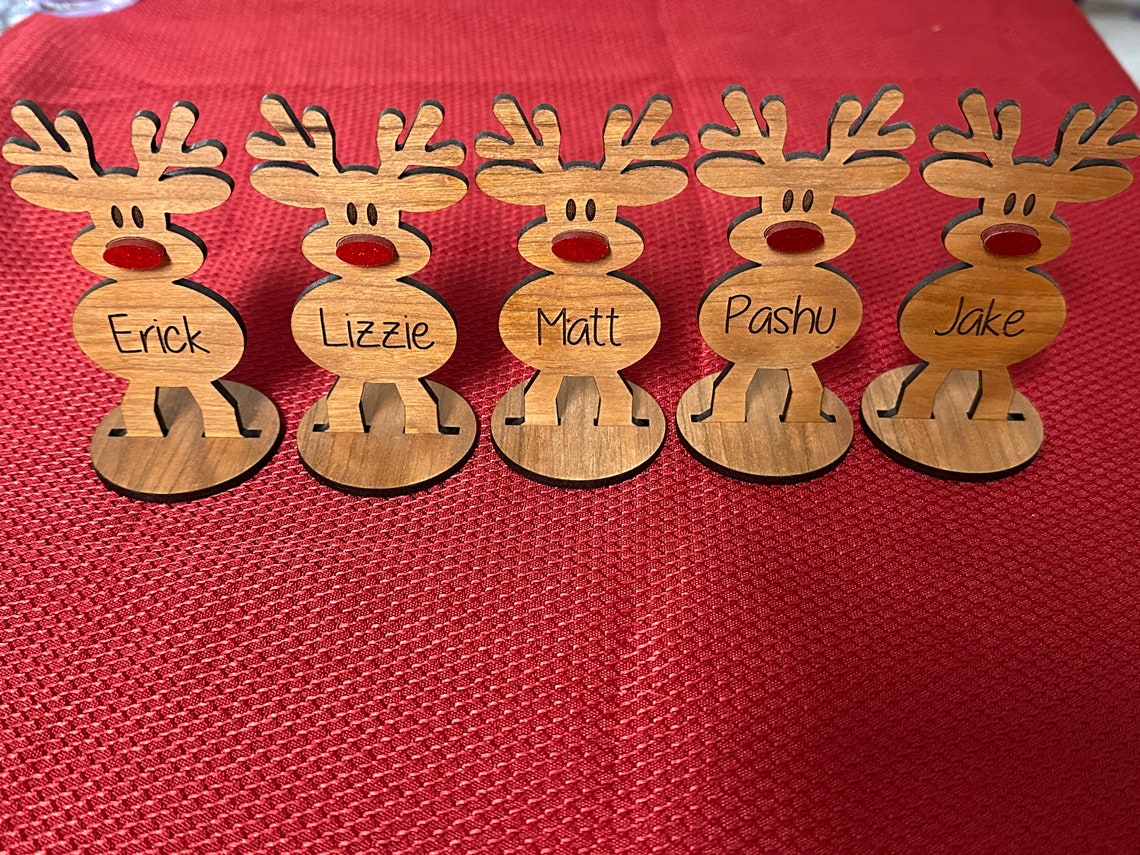 Personalized Reindeer Place Card - Etsy