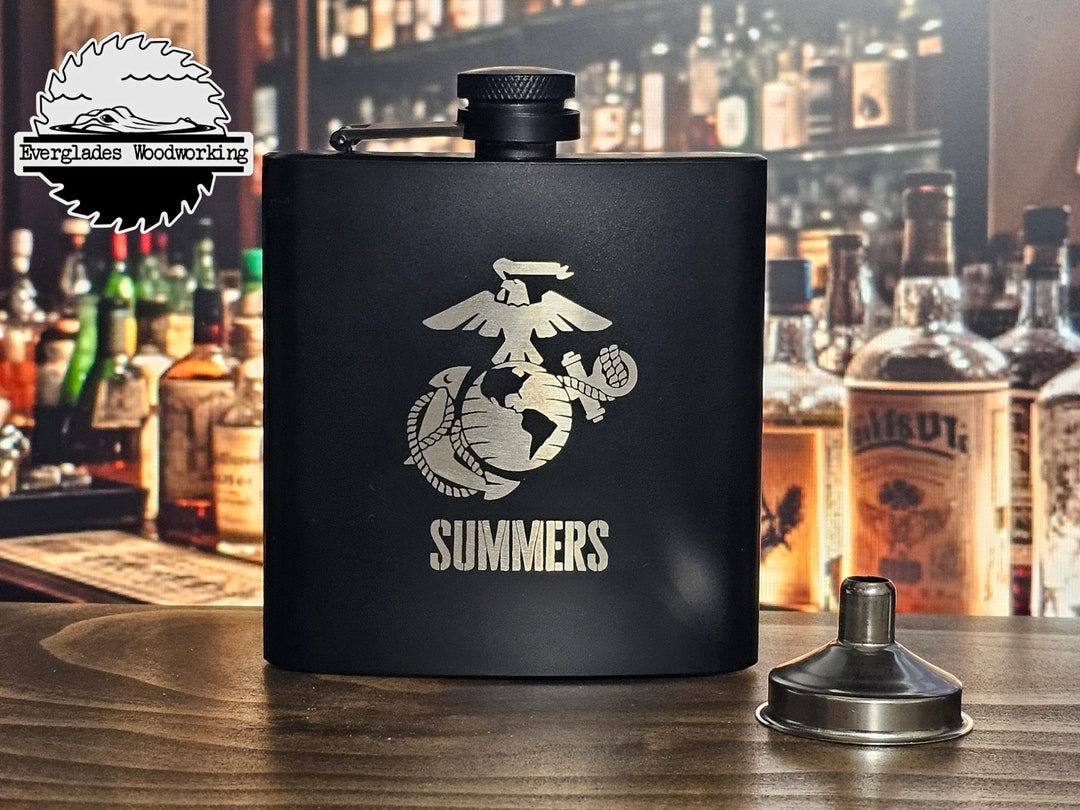 USMC Personalized 6oz Flask - Etsy