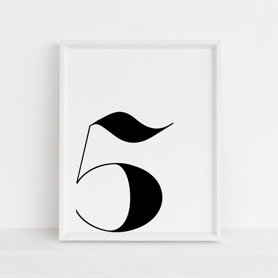 Number 5 Sign, Number Prints, Number Printable Art, Number Five Print ...