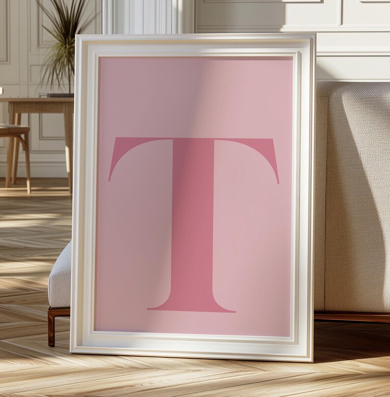 Letter T Poster, T Initial, Big Letters for Wall, Alphabet Letter Art ...