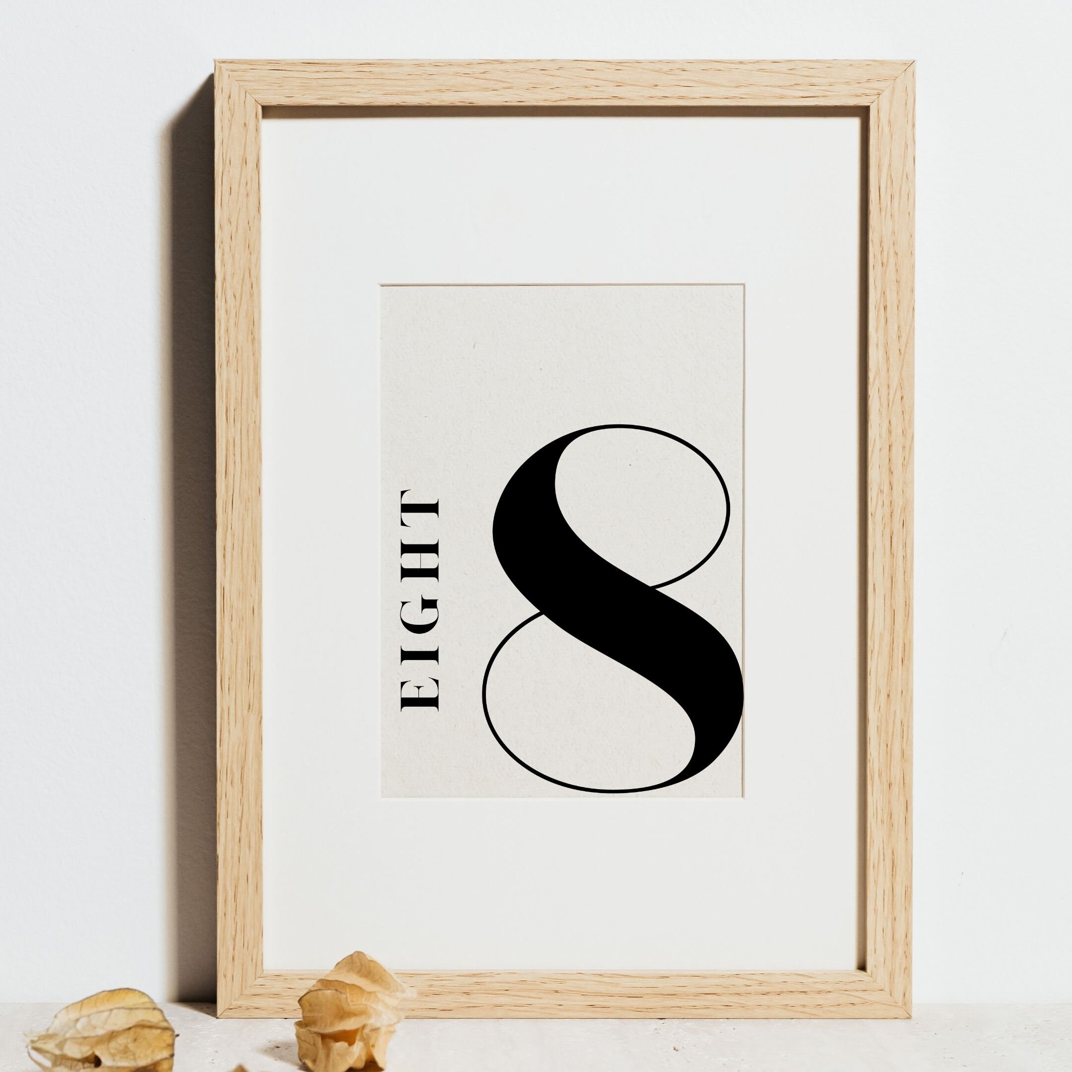 Number 8 Print, Monogram Print, Number Eight, Wall Art Print, Wedding ...