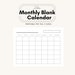 Minimalist Monthly Calendar Landscape, Printable Calendar, Year ...