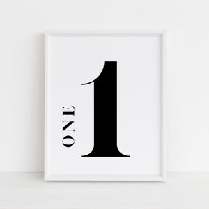 Number 1 Print, Monogram Print, Number One, Wall Art Print, Wedding ...