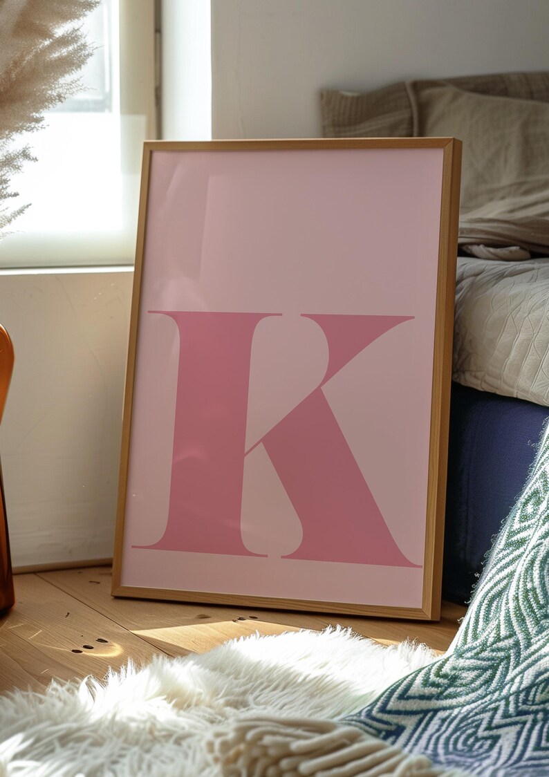 Letter K Poster, K Initial, Big Letters for Wall, Alphabet Letter Art ...