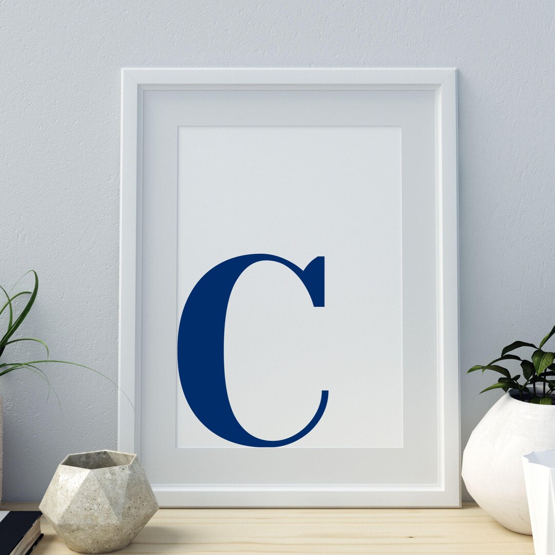 Letter C Print, Minimalist Letter Art, Monogram Letter Print, Initial ...