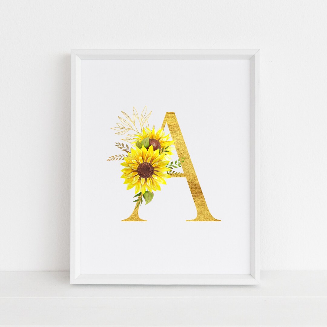 Sunflowers A Alphabet PNG, Letter A, Yellow Floral Clip Art ...