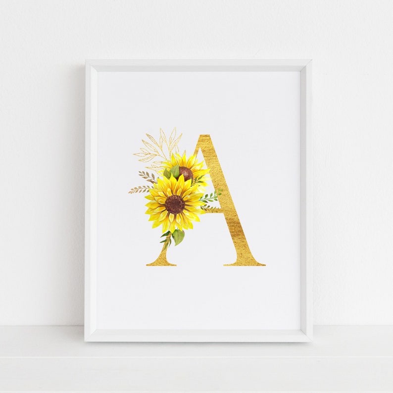 Sunflowers A Alphabet PNG, Letter A, Yellow Floral Clip Art ...