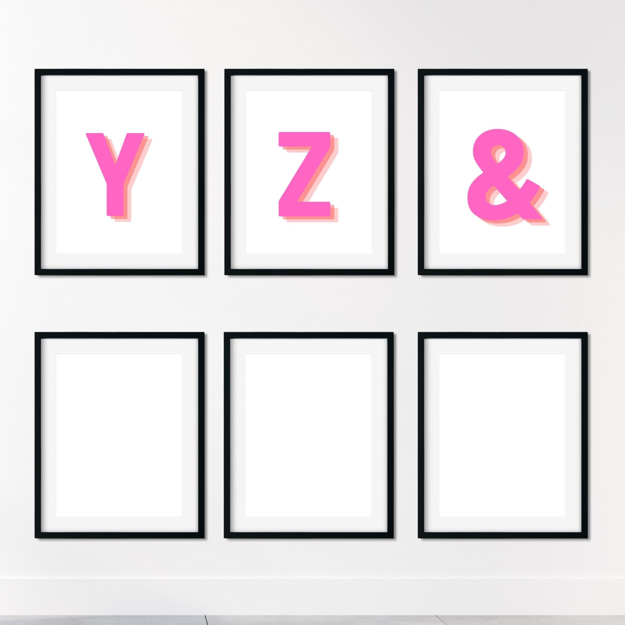 Retro 3d Letter K Print Monogram Letter Print Pink and - Etsy