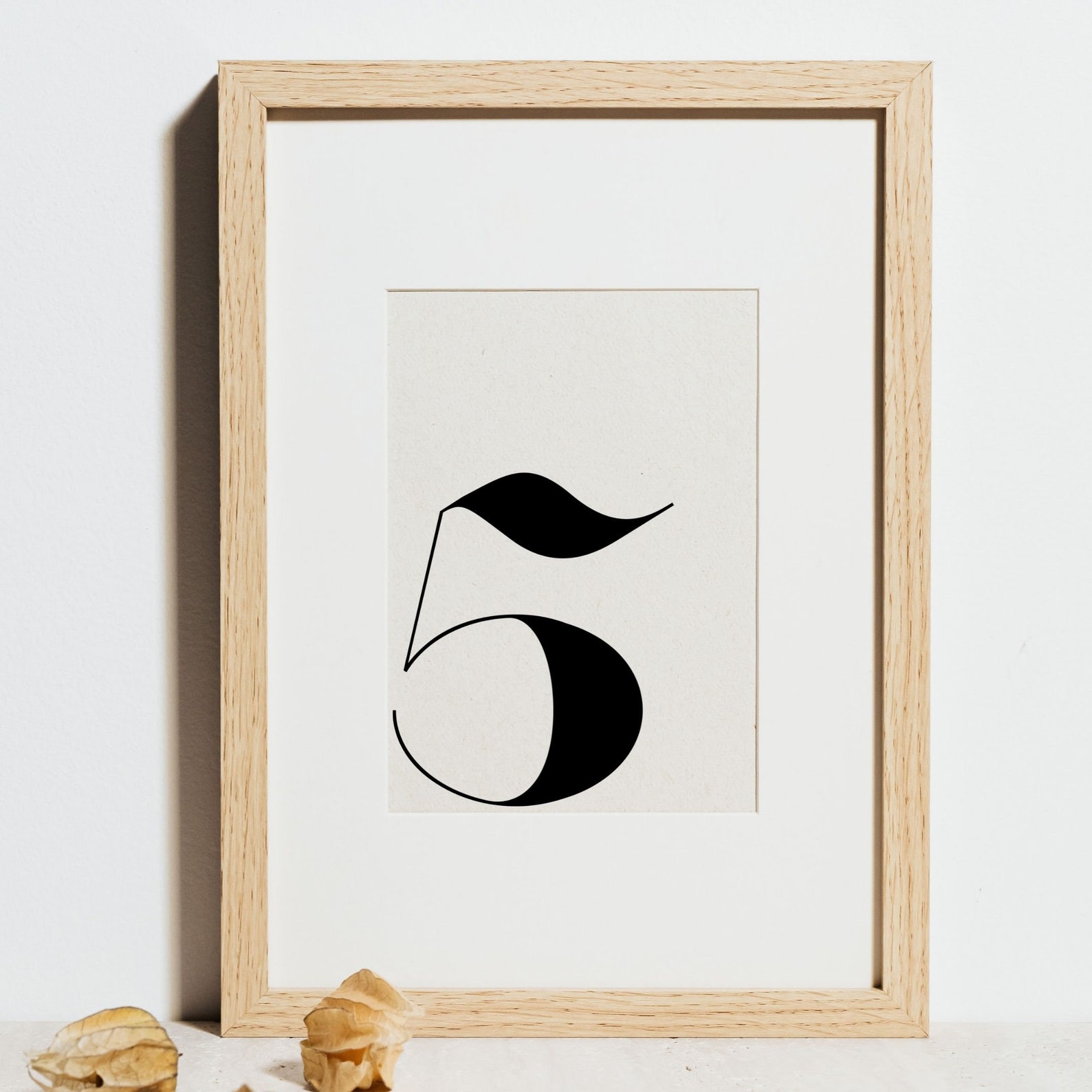 Number 5 Sign, Number Prints, Number Printable Art, Number Five Print ...