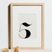 Number 5 Sign, Number Prints, Number Printable Art, Number Five Print ...