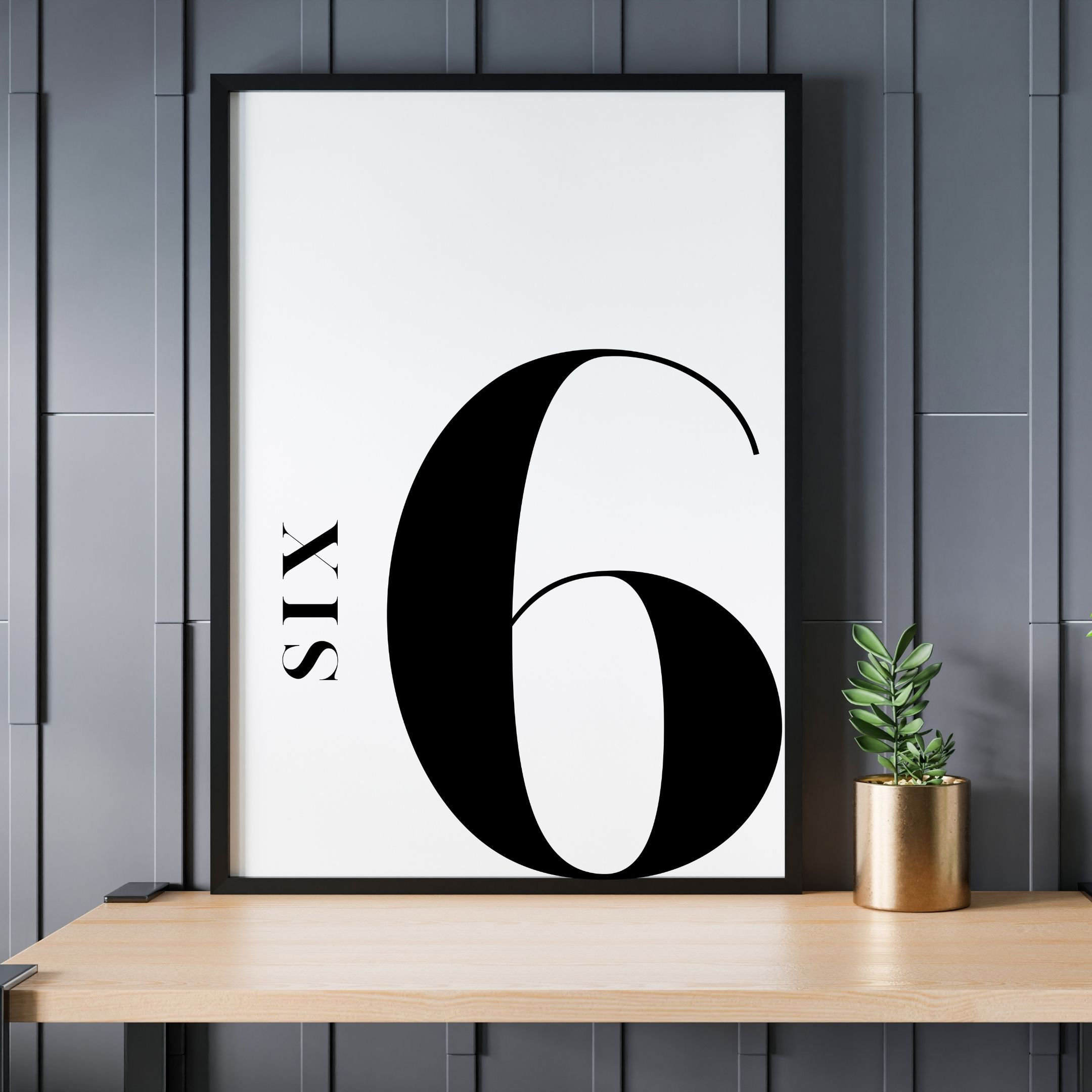 Number 6 Print Monogram Print Number Six Wall Art Print - Etsy