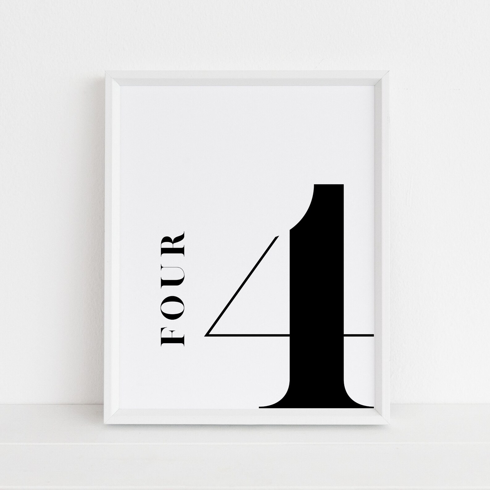 Number 4 Print, Monogram Print, Number Four, Wall Art Print, Wedding ...