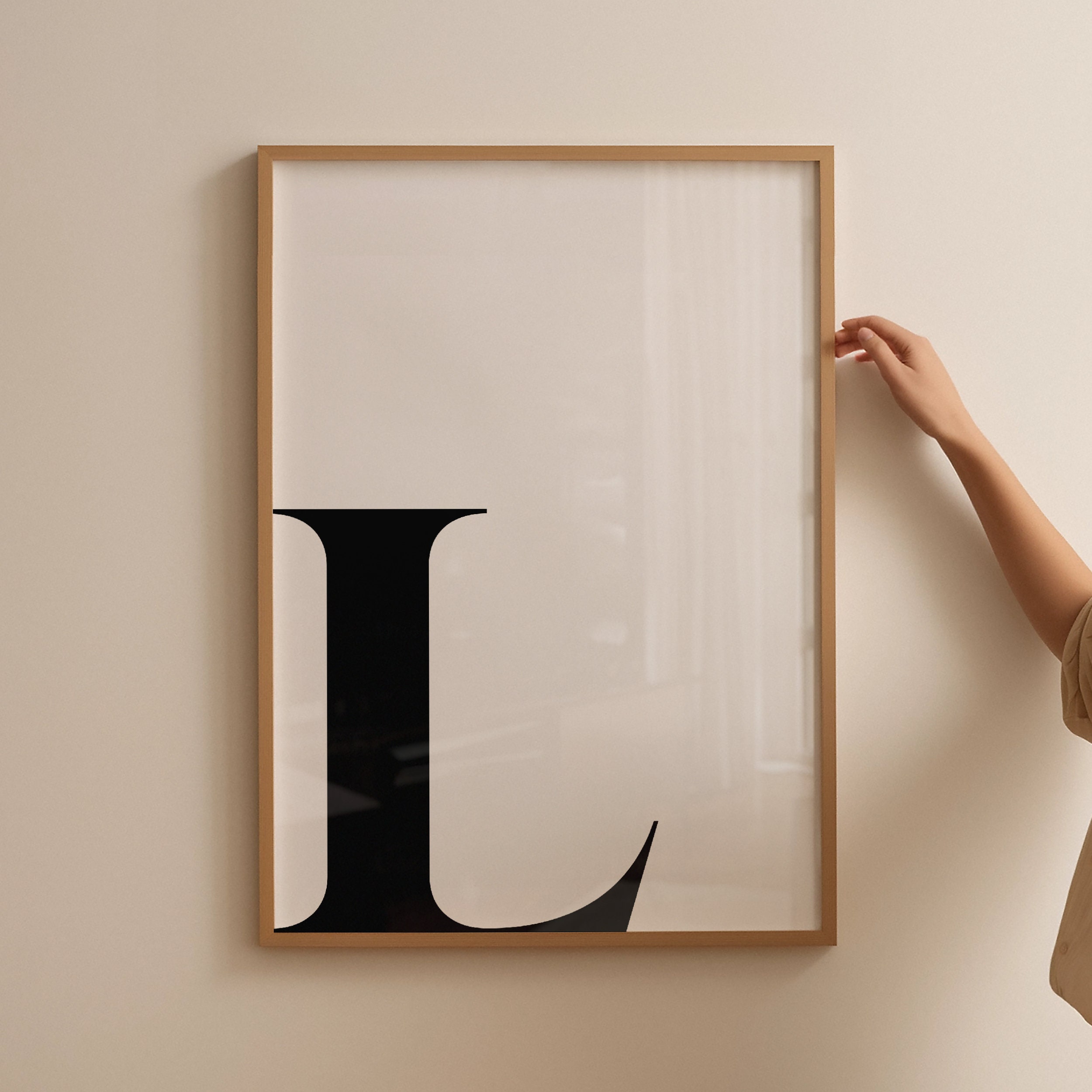 Letter L Print, Minimalist Letter Art, Monogram Letter Print, Initial ...