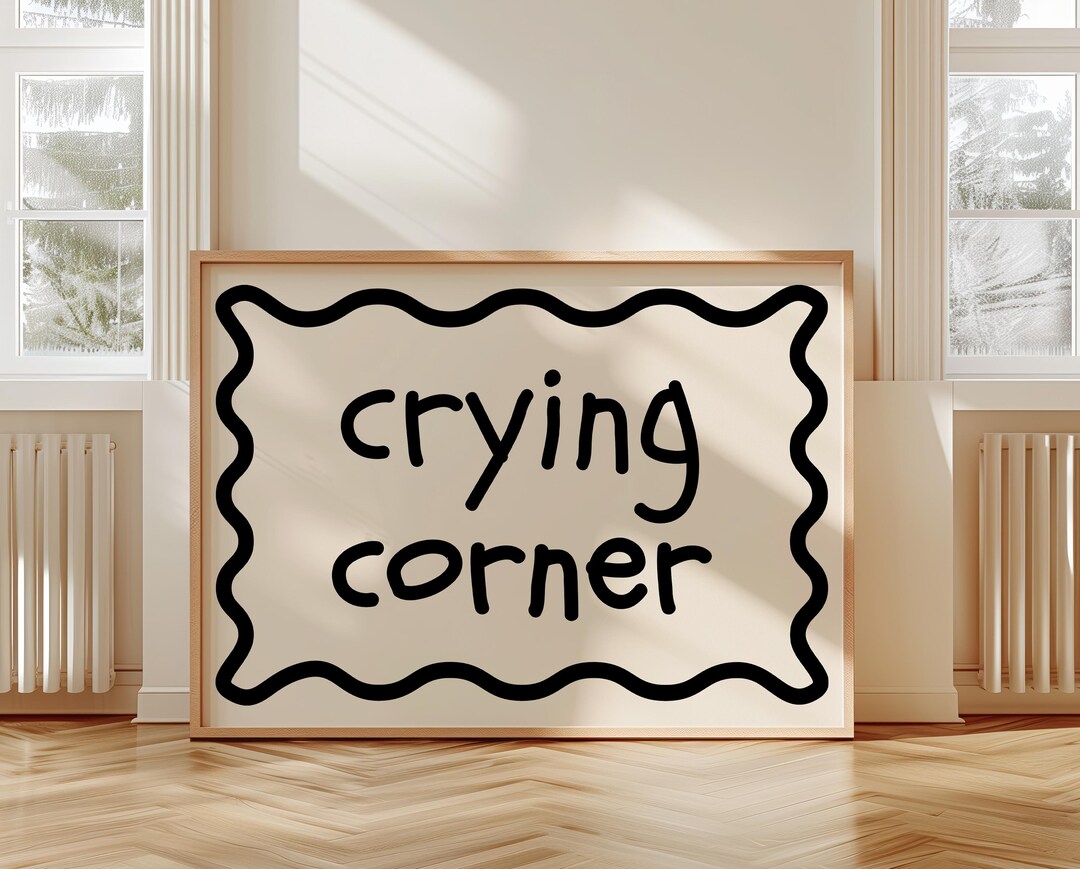 Crying Corner Print, Retro Horizontal Print, Neutral Wall Art Printable ...
