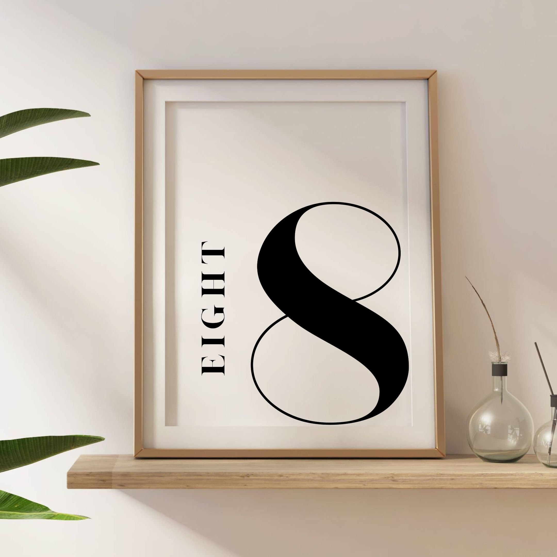Number 8 Print, Monogram Print, Number Eight, Wall Art Print, Wedding ...