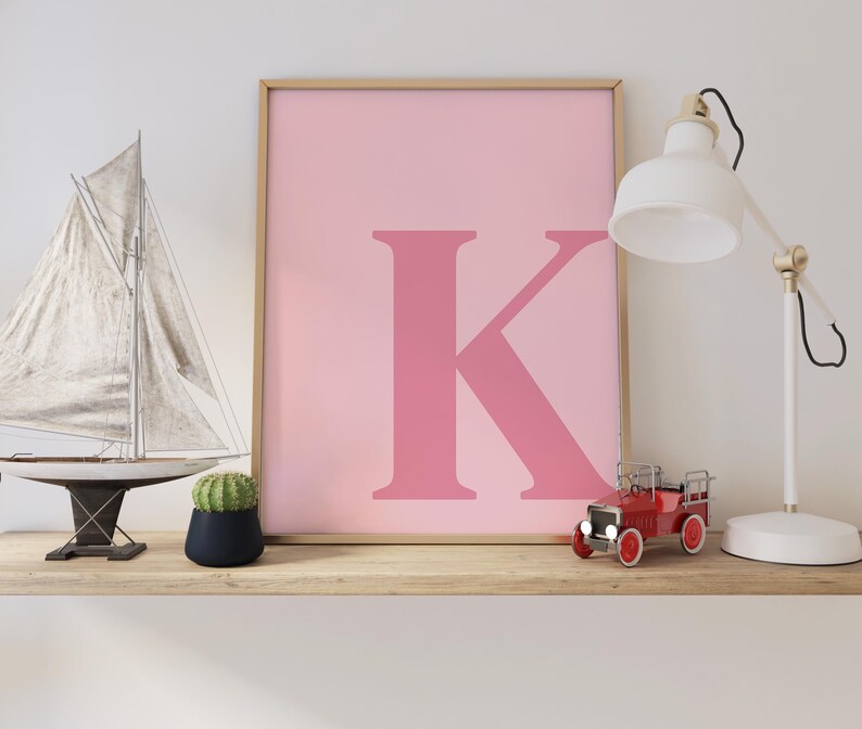 Letter K Poster, K Initial, Big Letters for Wall, Alphabet Letter Art ...