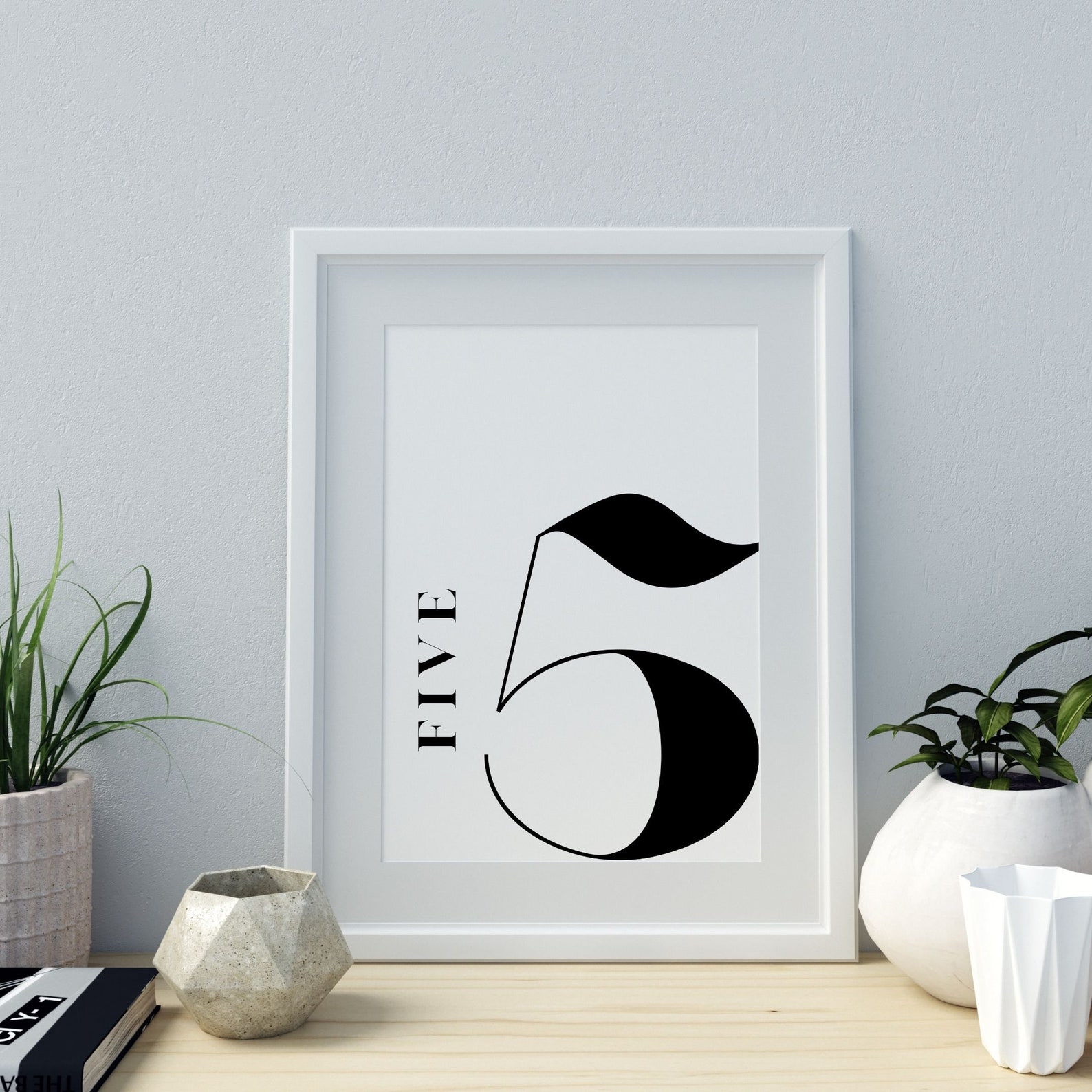 Number 5 Print, Monogram Print, Number Five, Wall Art Print, Wedding ...