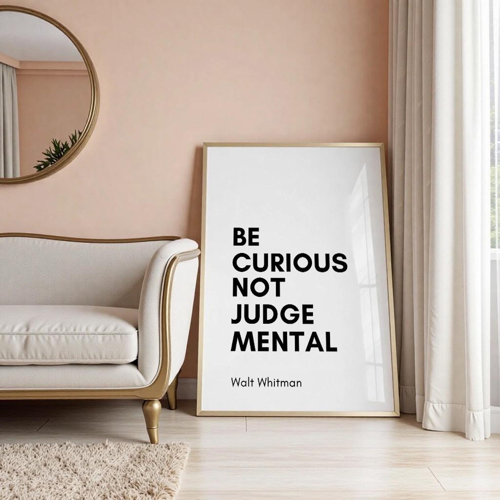 Be Curious Not Judgmental Print | Minimalist Wall Art Quote | Modern ...