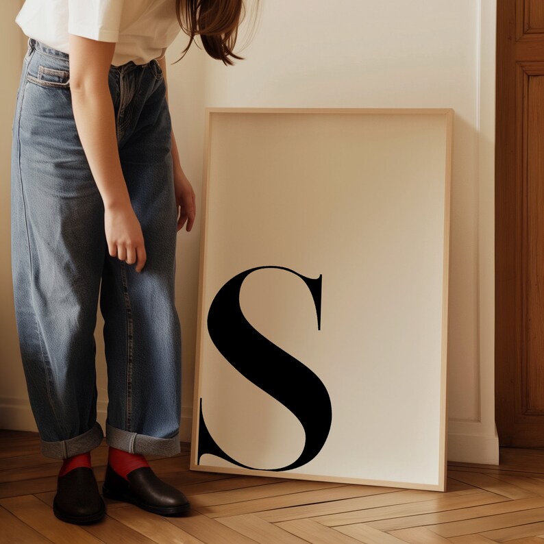 Minimalist Letter S Print, Monogram Print, Letter Poster, Alphabet ...
