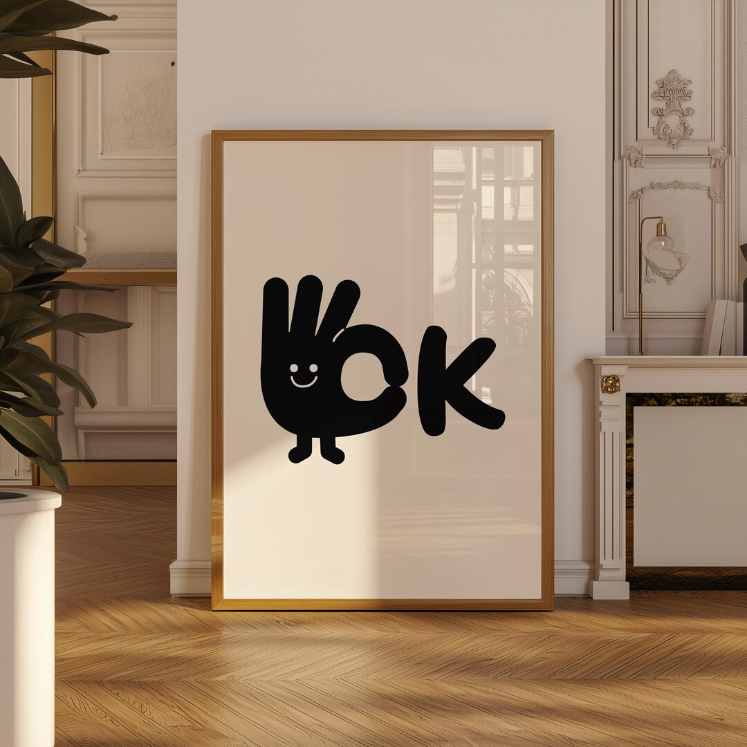 Ok Print, Bold Typography Poster, Trendy Poster for Apartment Decor ...