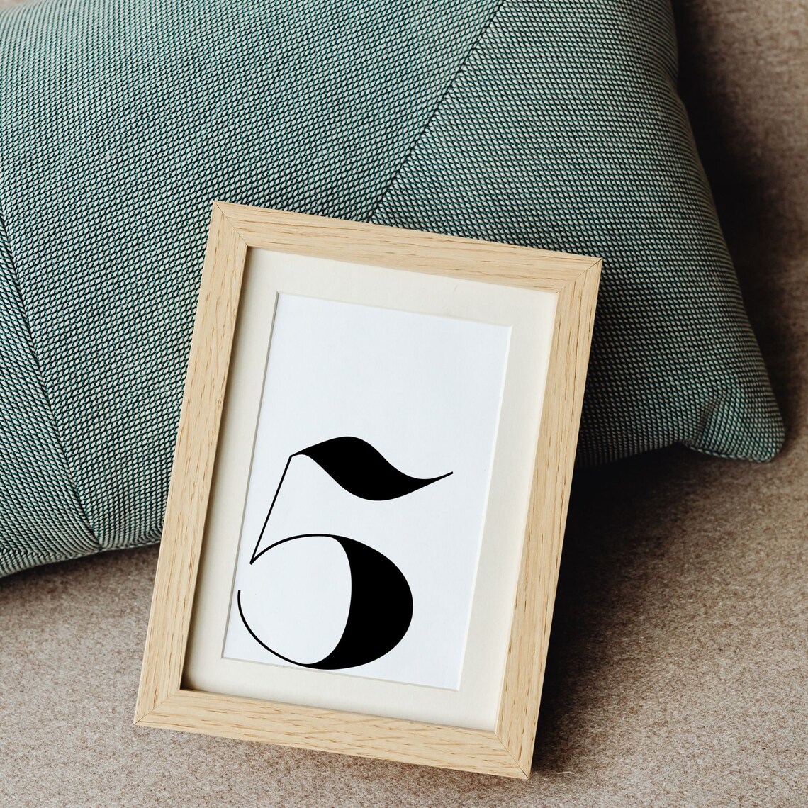 Number 5 Sign, Number Prints, Number Printable Art, Number Five Print ...