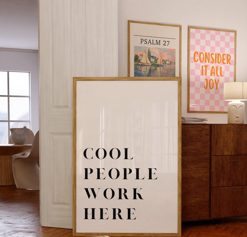 Cool People Work Here Print, Trendy Office Wall Art, Minimalist Office ...