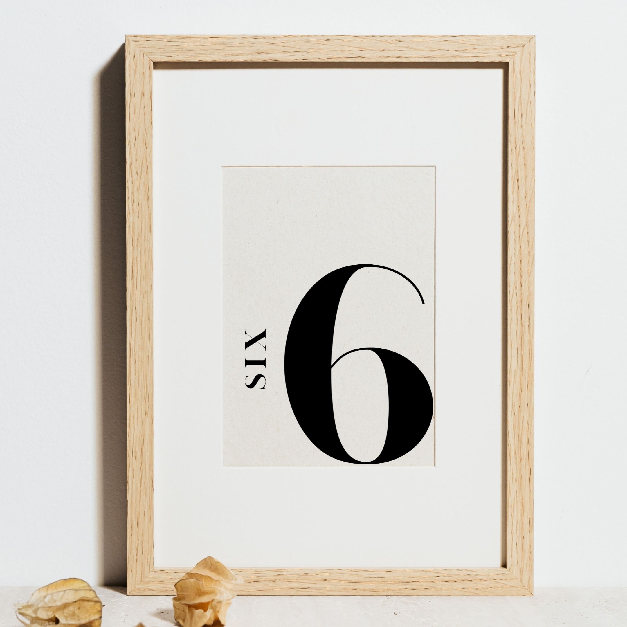 Number 6 Print, Monogram Print, Number Six, Wall Art Print, Wedding ...