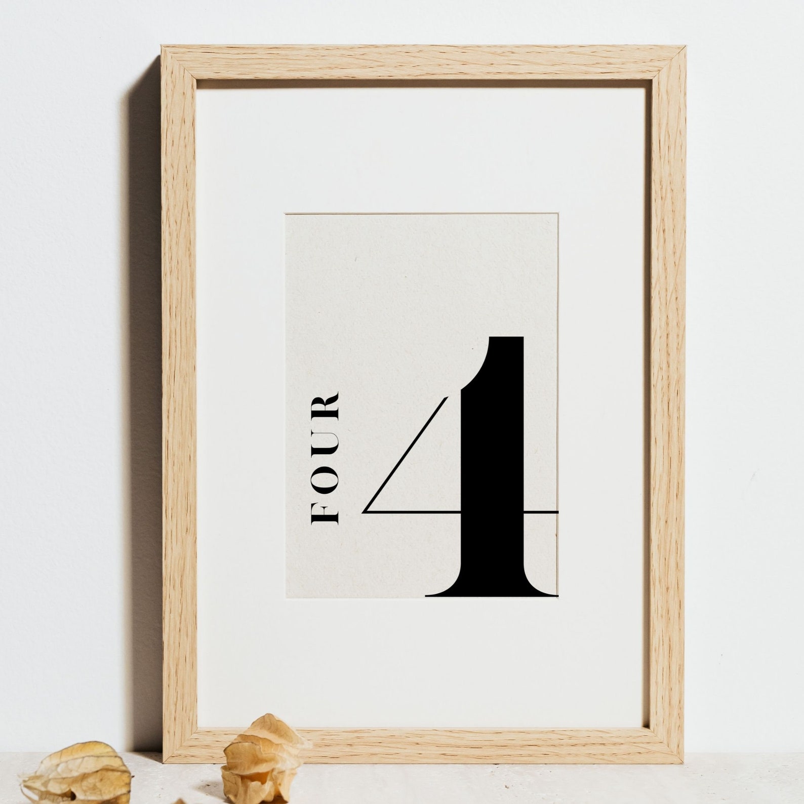 Number 4 Print, Monogram Print, Number Four, Wall Art Print, Wedding ...