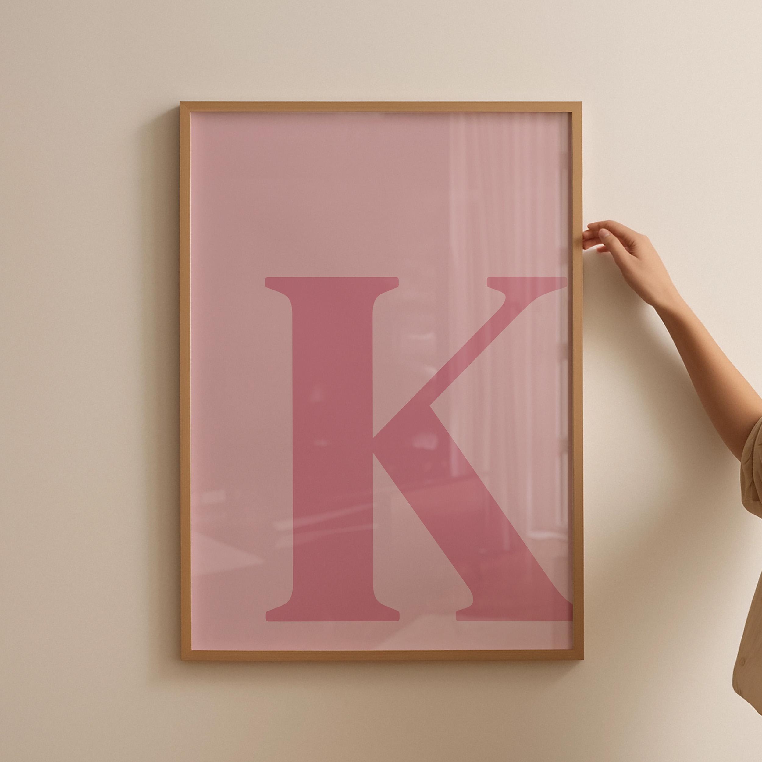 Letter K Poster, K Initial, Big Letters for Wall, Alphabet Letter Art ...