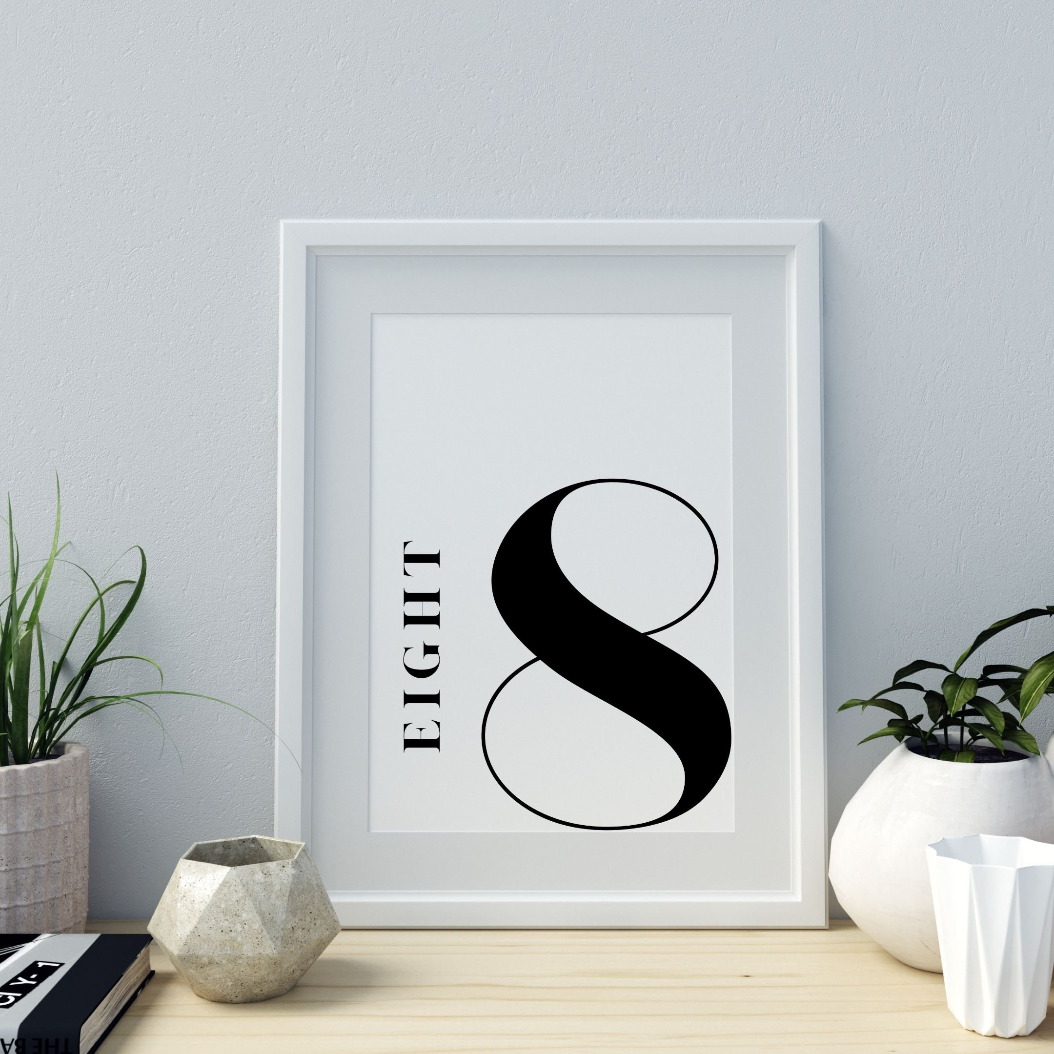 Number 8 Print, Monogram Print, Number Eight, Wall Art Print, Wedding ...