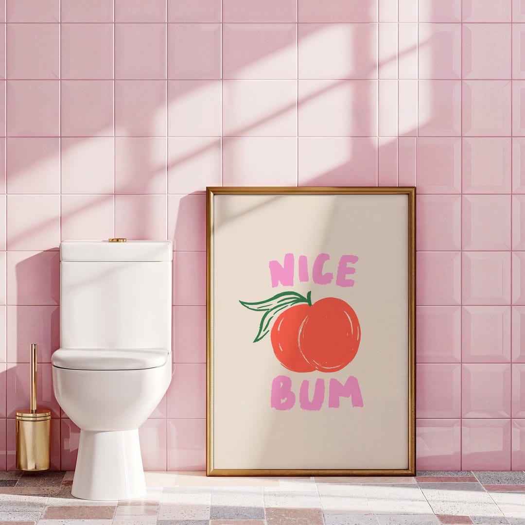 Nice Bum Print, Bathroom Wall Art, Toilet Print, Funny Bathroom Decor ...