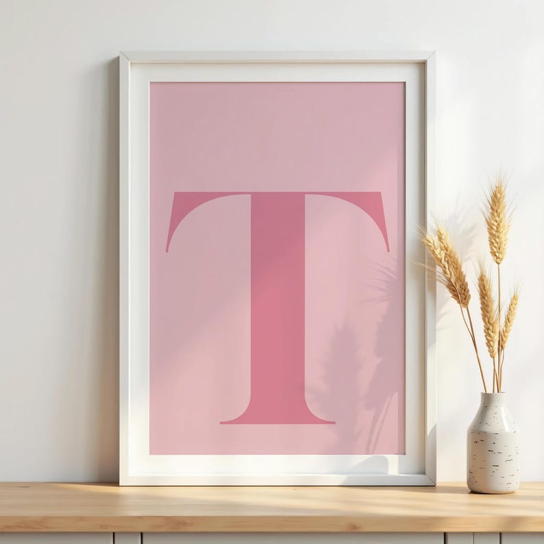 Letter T Poster, T Initial, Big Letters for Wall, Alphabet Letter Art ...