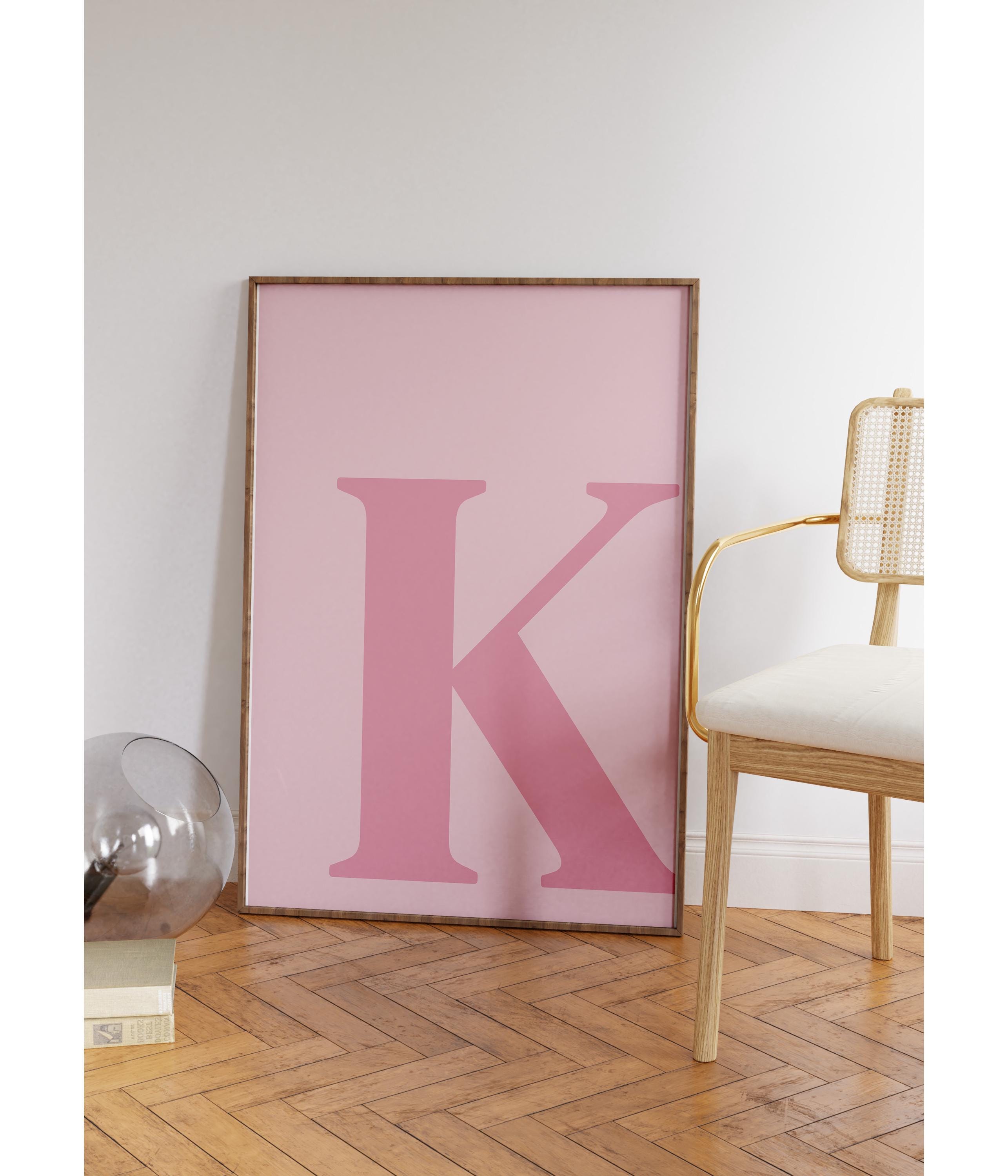 Letter K Poster, K Initial, Big Letters for Wall, Alphabet Letter Art ...