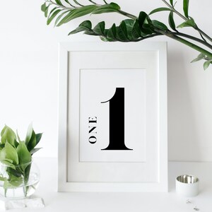 Number 1 Print, Monogram Print, Number One, Wall Art Print, Wedding ...