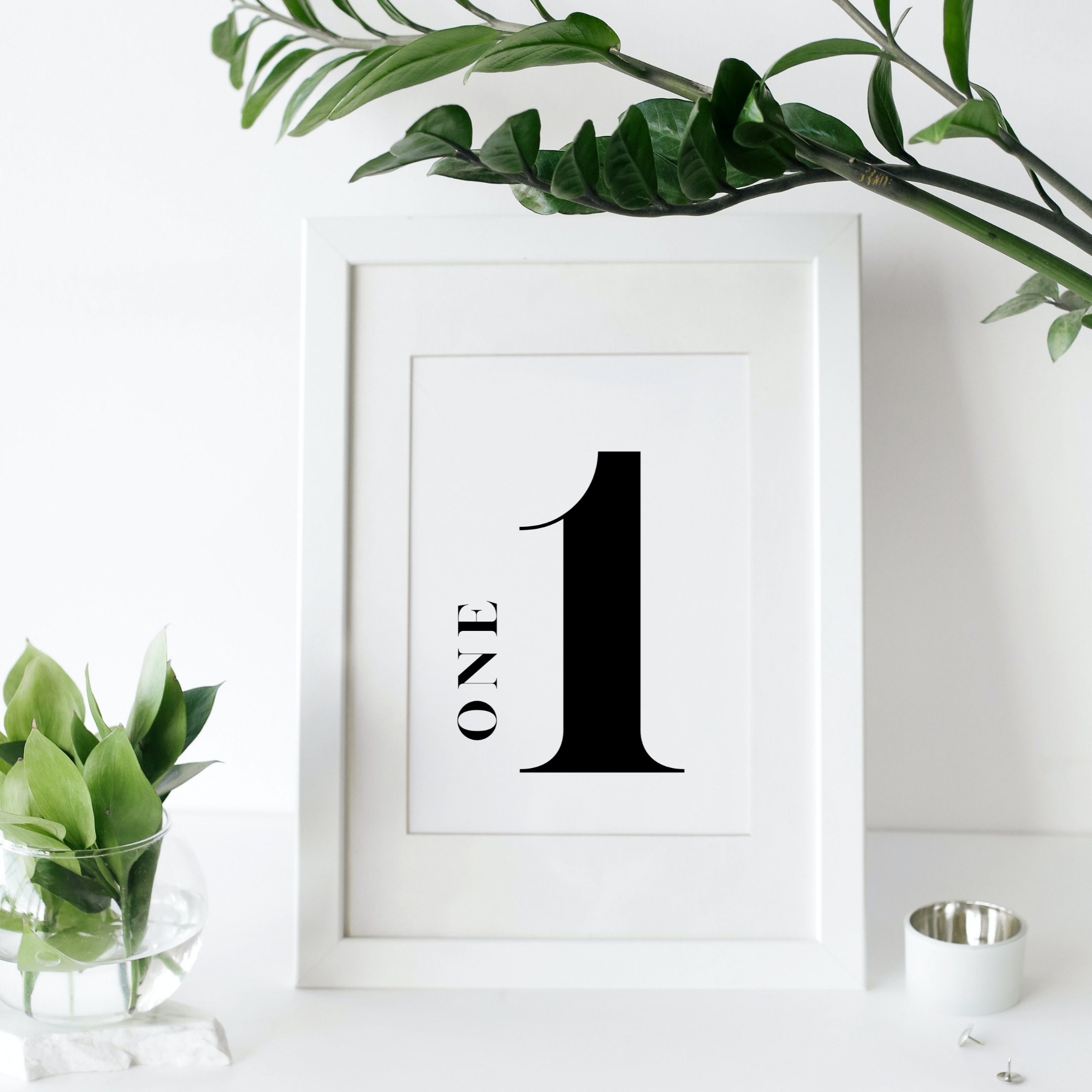 Number 1 Print, Monogram Print, Number One, Wall Art Print, Wedding ...