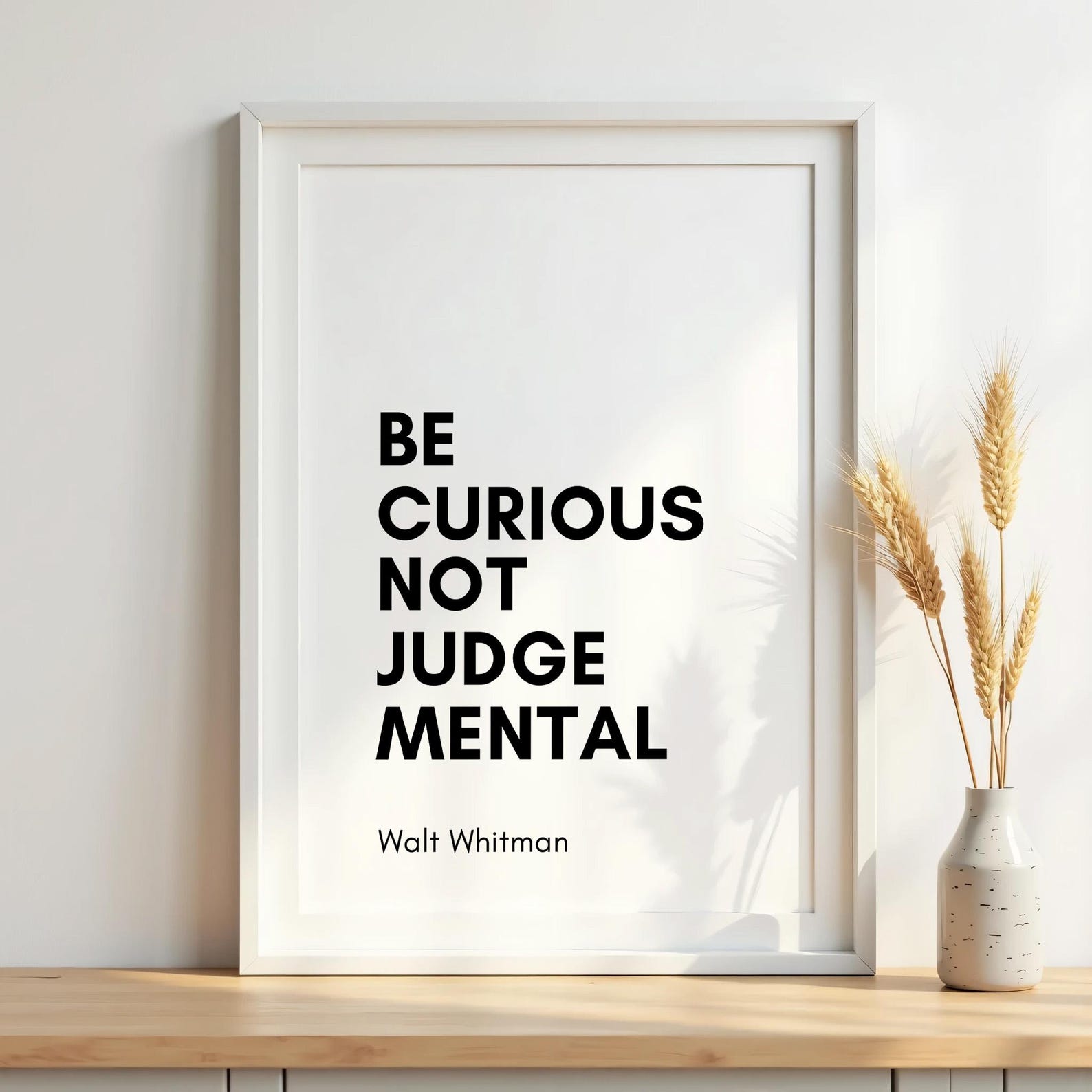 Be Curious Not Judgmental Print | Minimalist Wall Art Quote | Modern ...