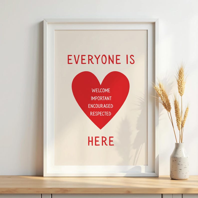 Everyone is Welcome Here, Diversity Inclusion Poster, Church Poster ...