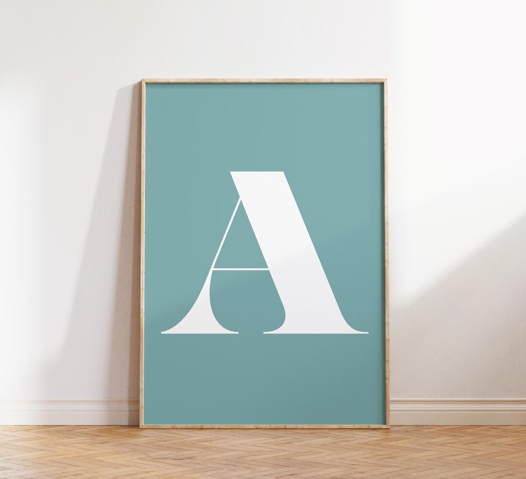 Letter A Poster, Alphabet A Letter Art Print, Uppercase Name Initial A ...