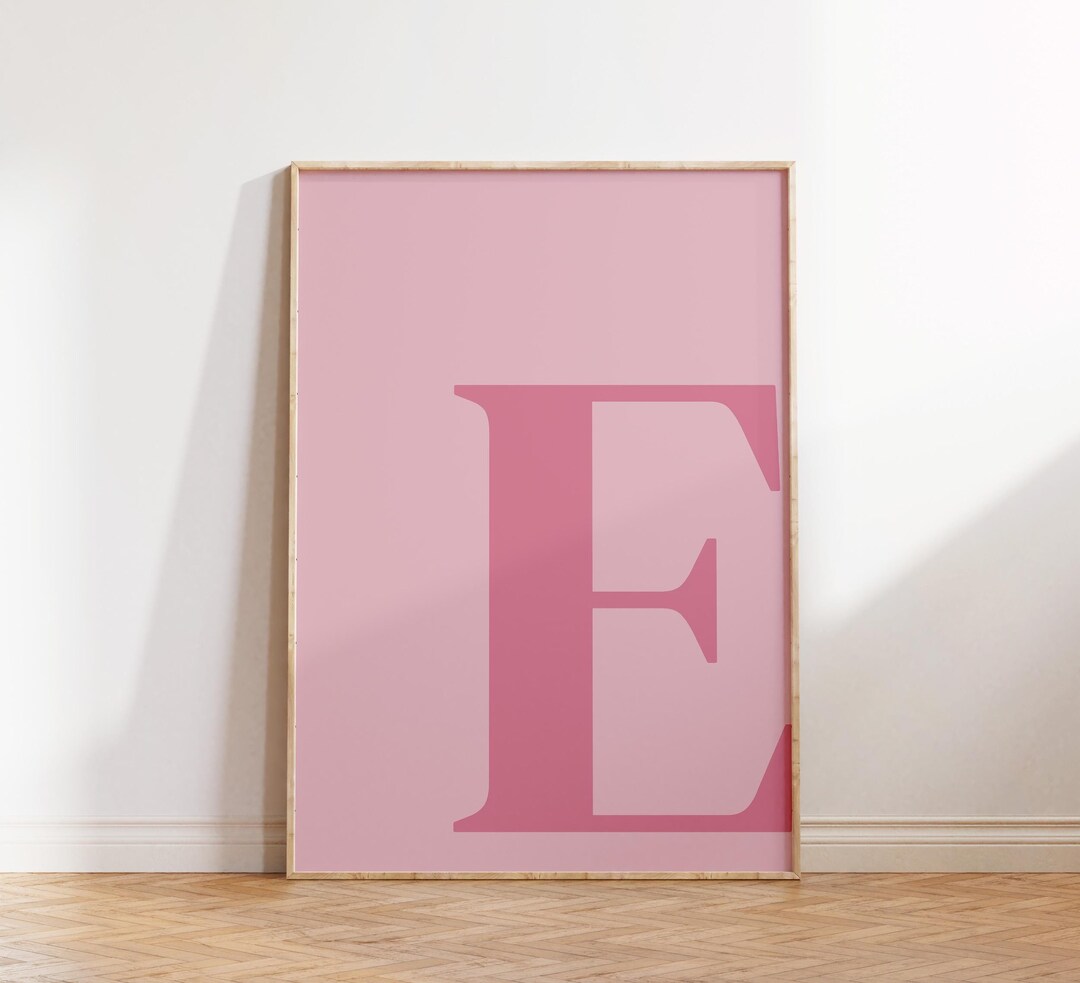 Letter E Poster, E Initial, Big Letters for Wall, Alphabet Letter Art ...