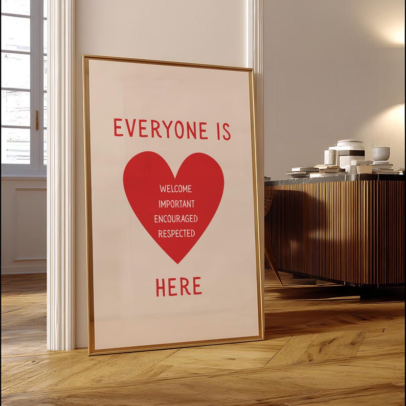 Everyone is Welcome Here, Diversity Inclusion Poster, Church Poster ...
