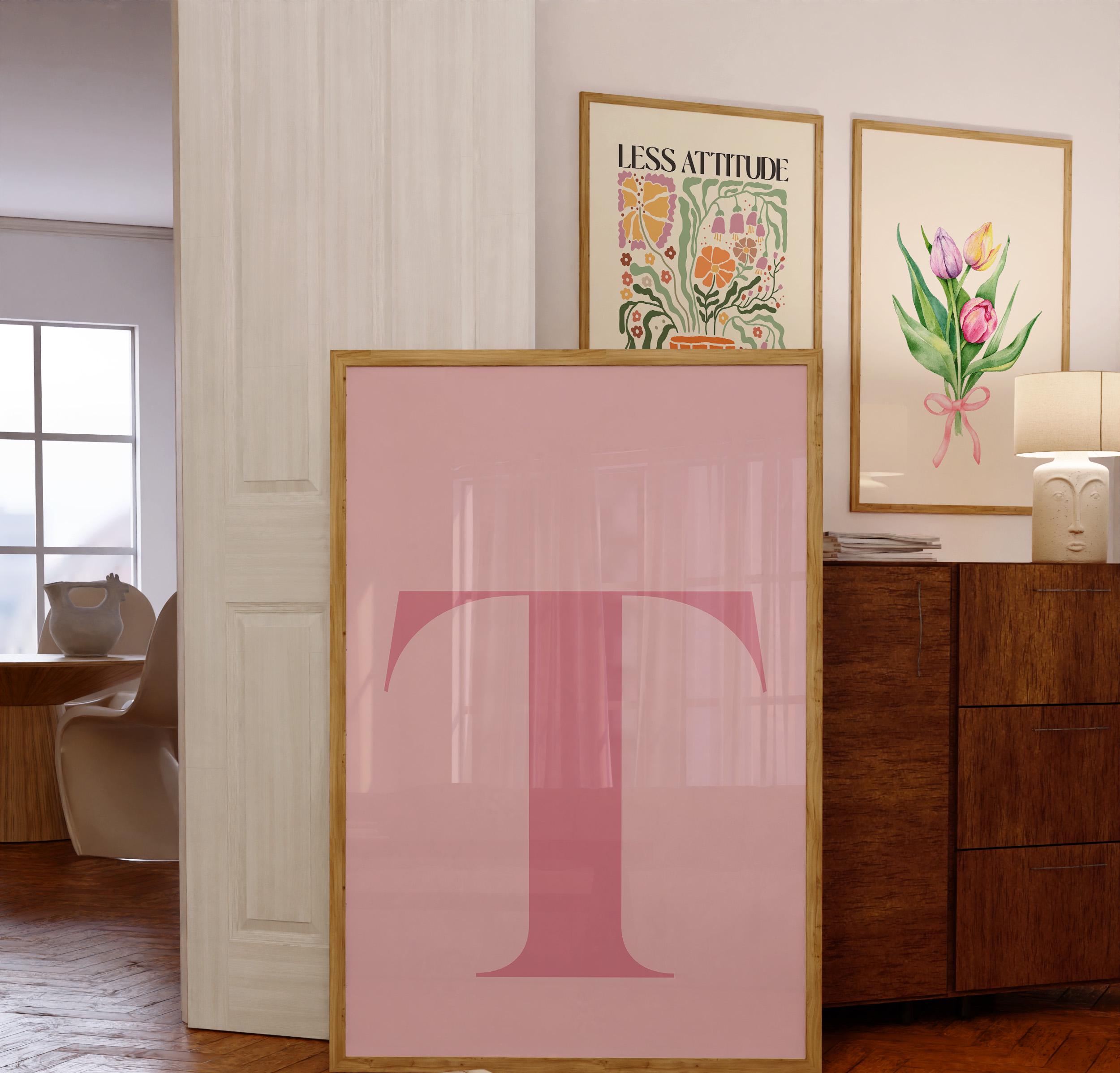 Letter T Poster, T Initial, Big Letters for Wall, Alphabet Letter Art ...