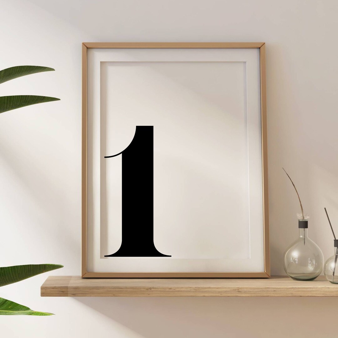 Number 1 Print, Number One Prints, Monogram PRINTABLE Art, Typography ...