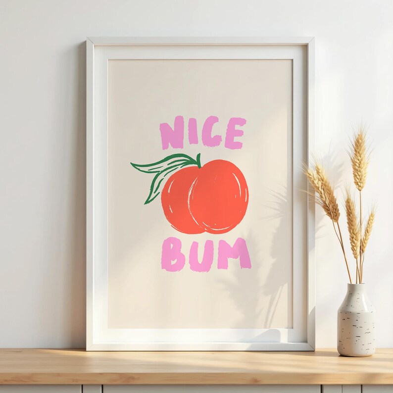 Nice Bum Print, Bathroom Wall Art, Toilet Print, Funny Bathroom Decor ...