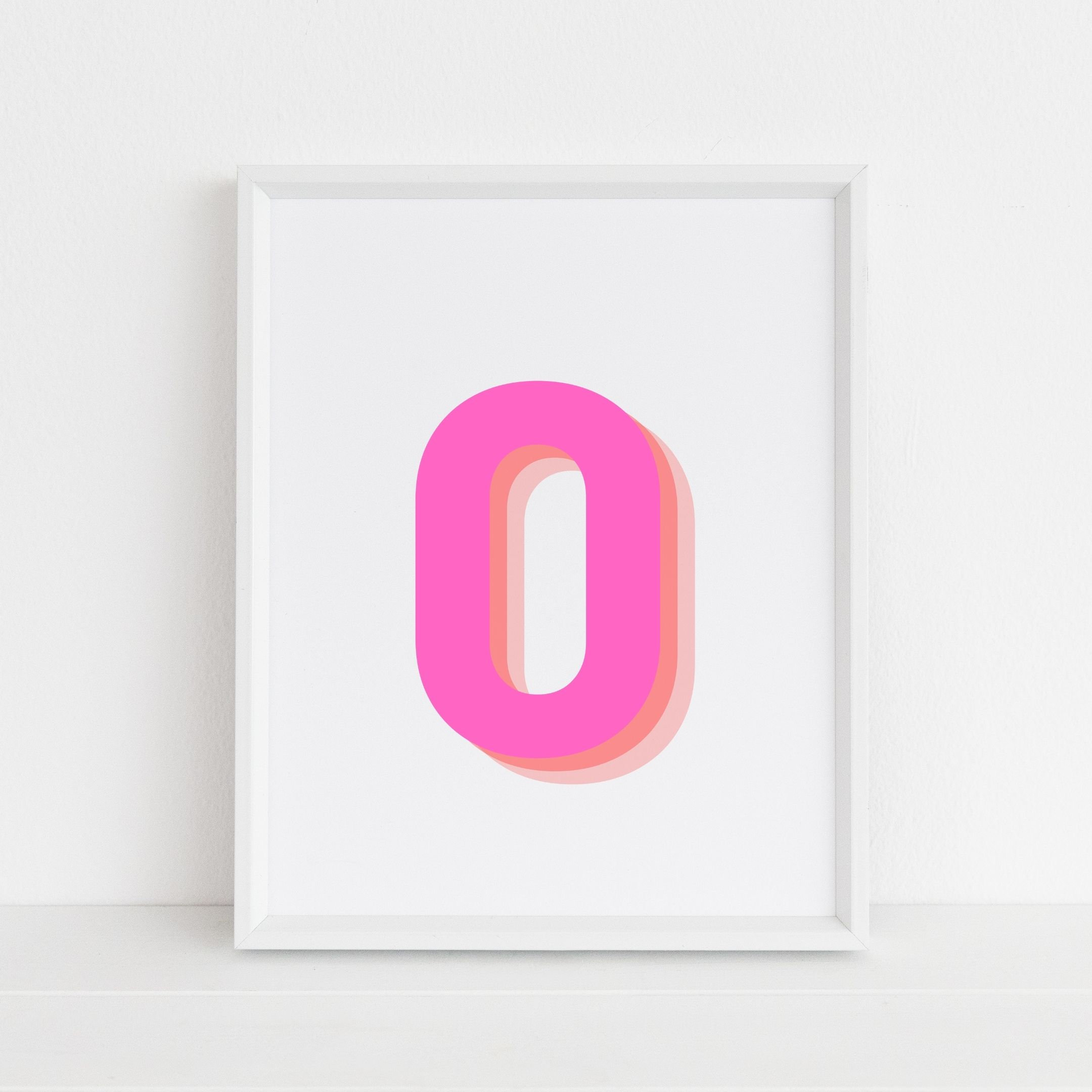 Retro 3d Letter O Print Monogram Letter Print Pink and - Etsy
