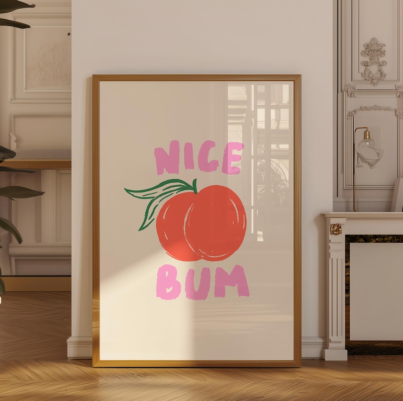 Nice Bum Print, Bathroom Wall Art, Toilet Print, Funny Bathroom Decor ...