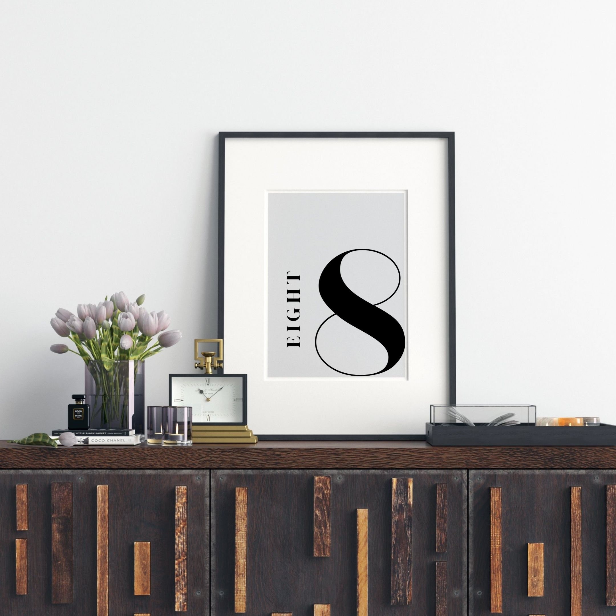 Number 8 Print, Monogram Print, Number Eight, Wall Art Print, Wedding ...