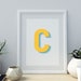 Retro 3d C Letter Print, Monogram Letter Print, Alphabet Print, Baby ...